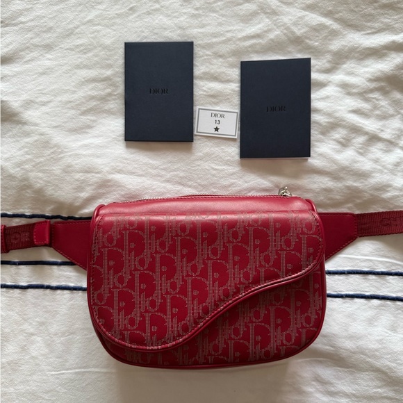 Dior | Bags | Dior Red Galaxy Print Belt Bag | Poshmark